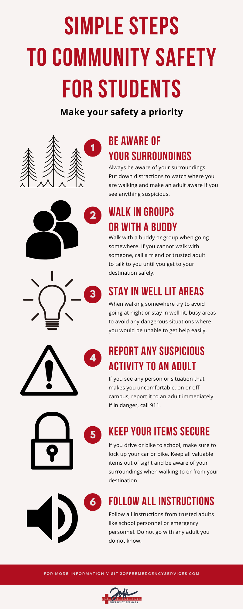 Simple steps to community safety for students